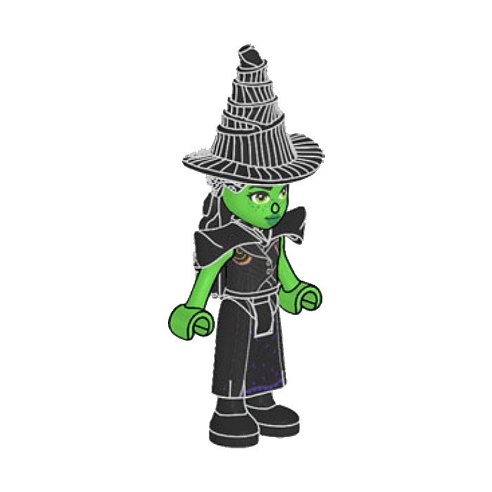 LEGO Elphaba with Hat and Shoulder Pads with Bright Green Arms ...
