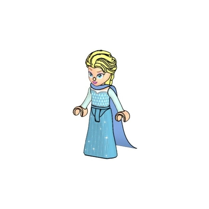 LEGO Elsa with Medium Azure Dress and Glitter Cape Minifigure | Brick ...