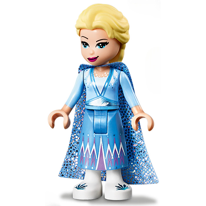 LEGO Elsa with Medium Blue Skirt with Smirk and Glitter Cape Minifigure ...