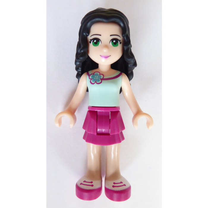 LEGO Emma with Aqua Flower Top and Magenta Skirt Minifigure | Brick Owl
