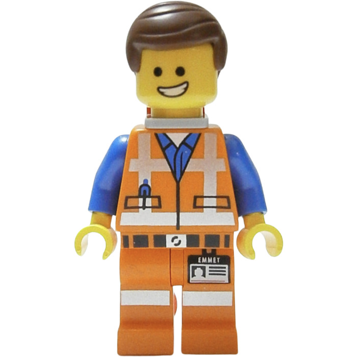 LEGO Emmet with Piece of Resistance and Leg Plate (Smile) Minifigure ...