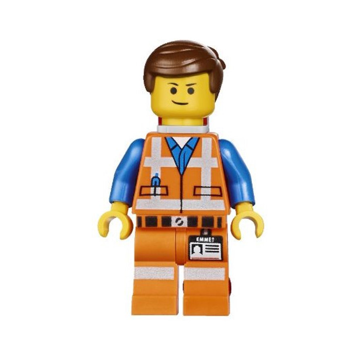LEGO Emmet with Piece of Resistance and Leg Plate (Smirk) Minifigure ...