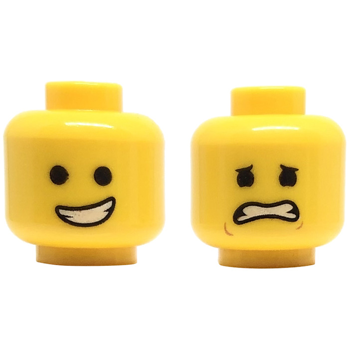 LEGO Emmet with Worn Uniform (Smile / Scared) Minifigure Head (3626 / ...