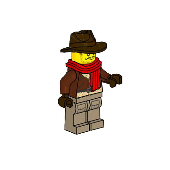 LEGO Explorer with Reddish Brown Jacket, Fedora and Scarf Minifigure ...