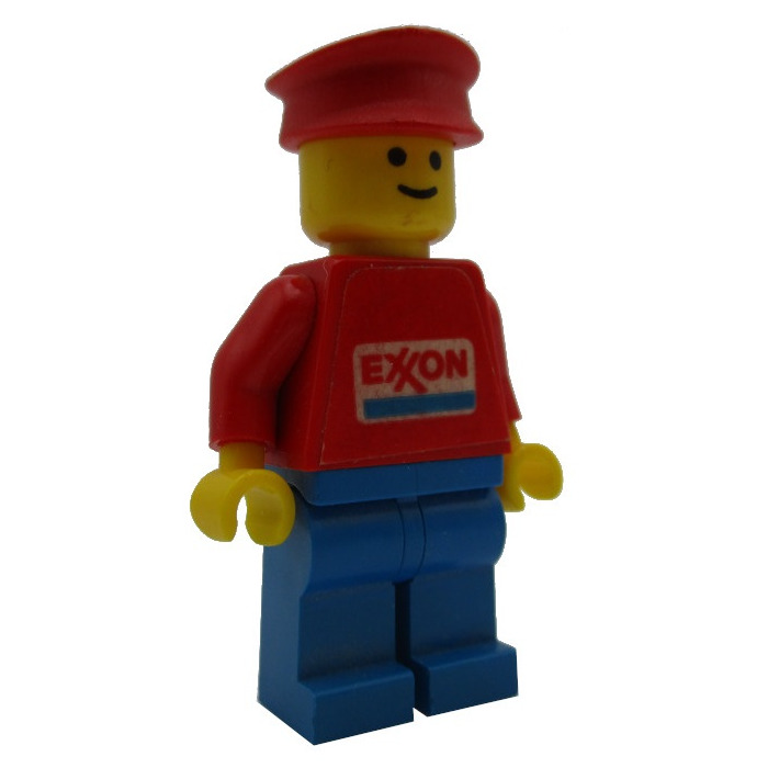 LEGO Exxon Fuel Tank Operator with Torso Sticker Minifigure | Brick Owl ...