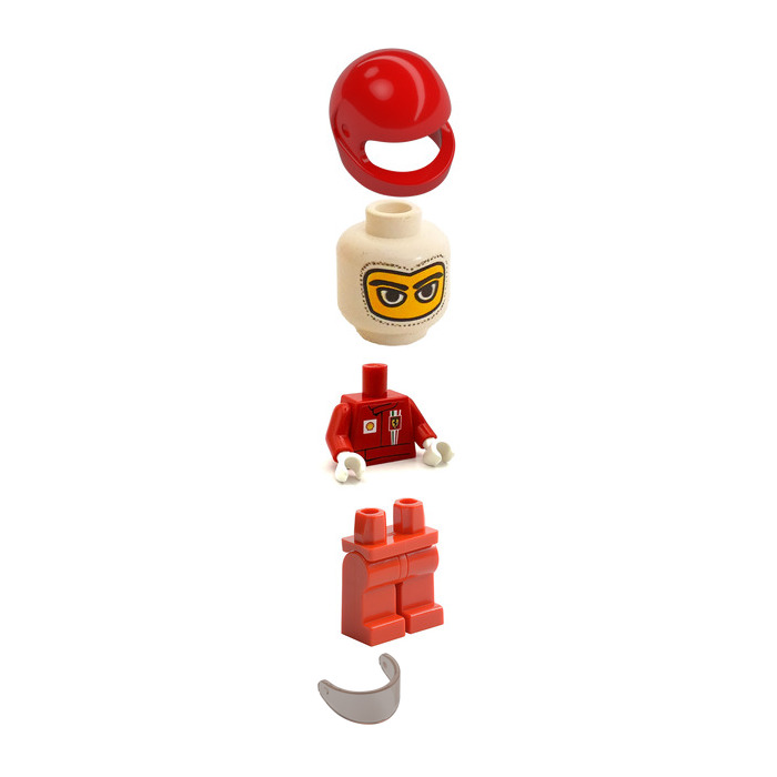 LEGO F1 Ferrari Driver with Helmet and Balaclava Minifigure | Brick Owl ...