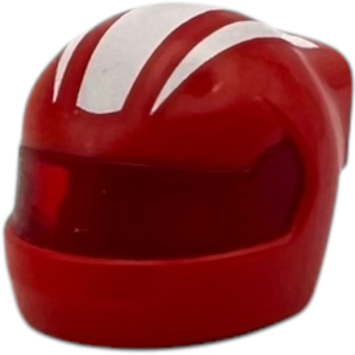 LEGO F1 Helmet with White Stripes and Transparent Red Visor (7071 / ...