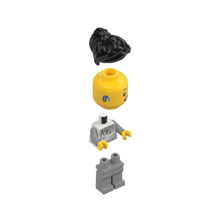 LEGO F1 Mechanic, Black Hair and Hearing Aid Minifigure | Brick Owl