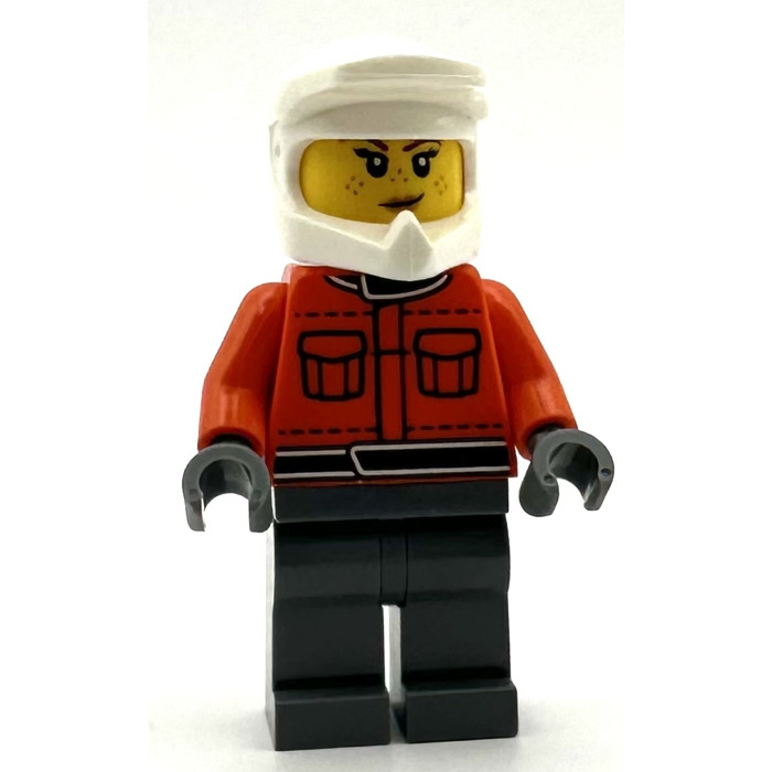 LEGO F1 Pit Crew (Female) with Helmet (Freckles) Minifigure | Brick Owl