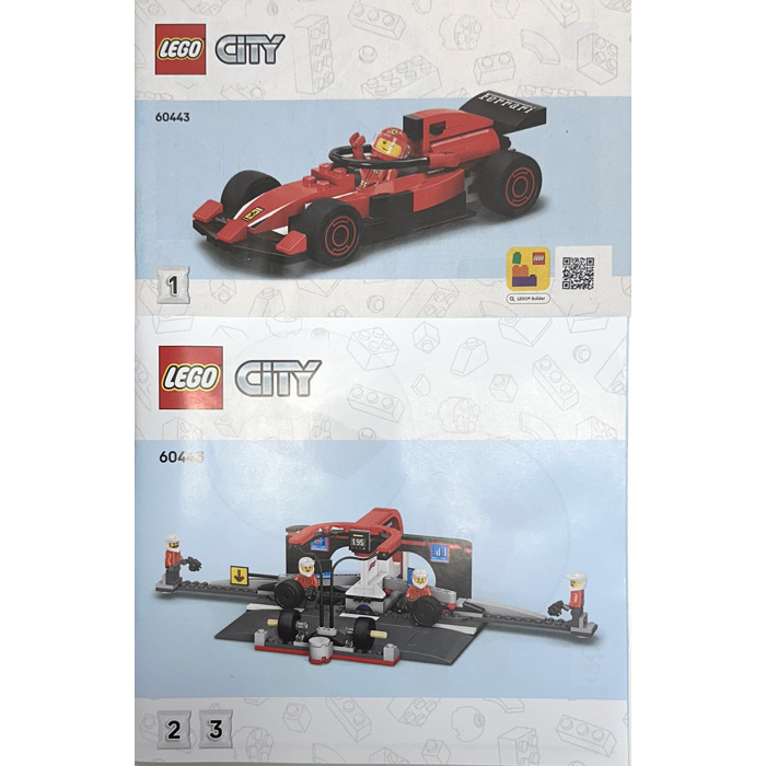 LEGO F1 Pit Stop & Pit Crew with Ferrari Car Set 60443 Instructions ...