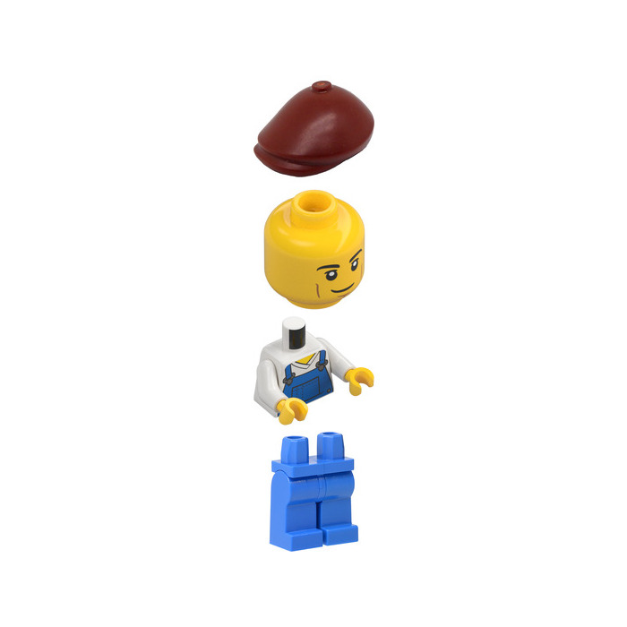 LEGO Farmer with Blue Overalls and Flat Cap Minifigure | Brick Owl ...
