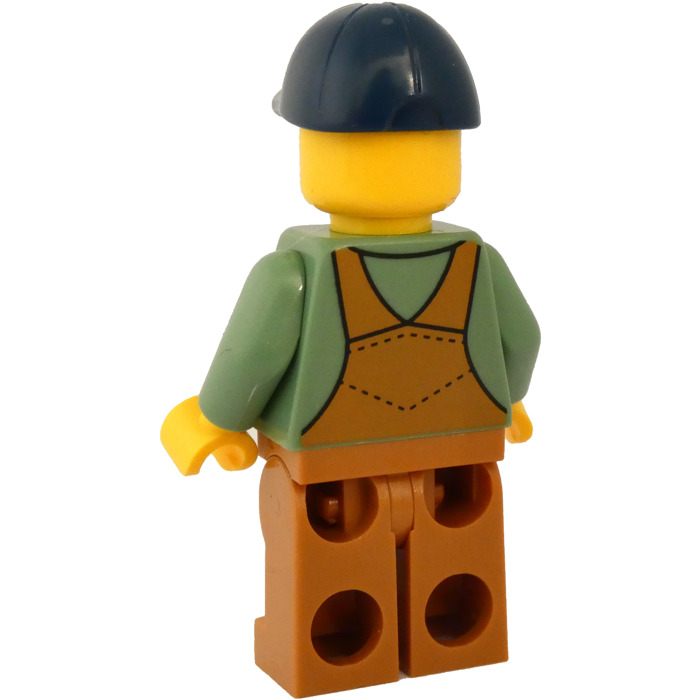 LEGO Farmer with Medium Dark Flesh Overalls and Cap Minifigure | Brick ...