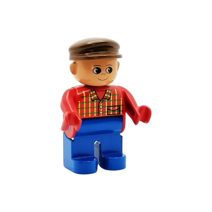 LEGO Farmer with Red Plaid Shirt and Blue Legs Duplo Figure | Brick Owl ...