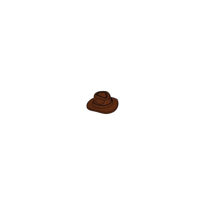LEGO Fedora Hat with Wide Brim with Dark Brown Band and Hair (1849 / ...