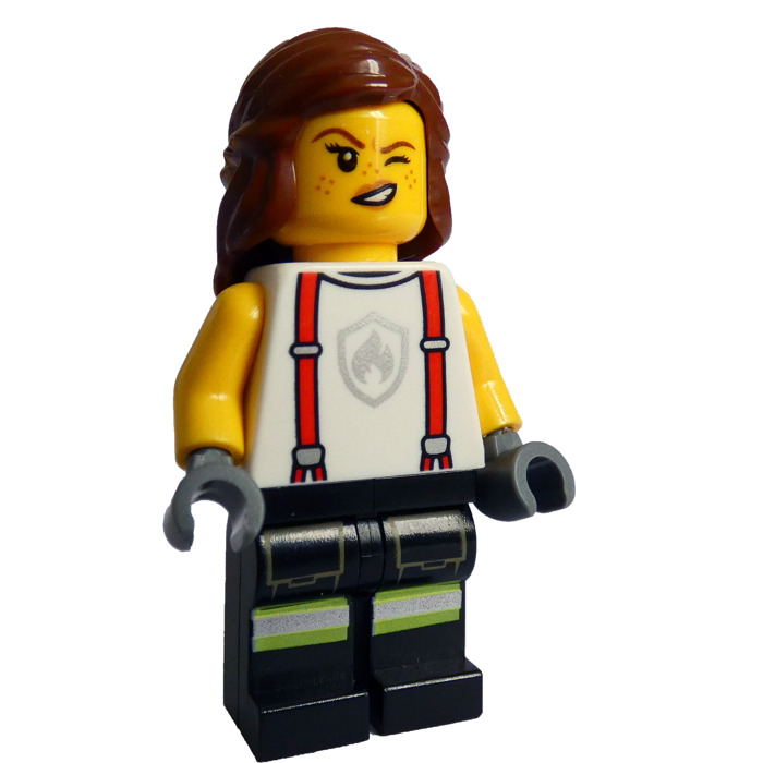 LEGO Female Firefighter with White Shirt Minifigure | Brick Owl - LEGO ...