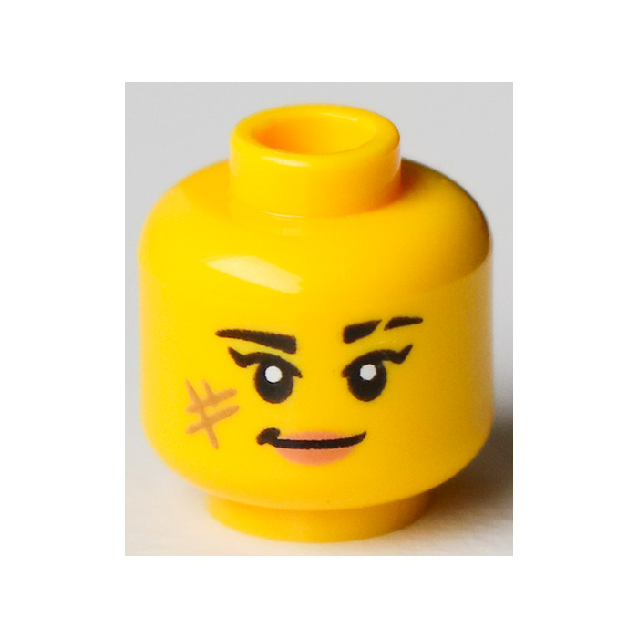 LEGO Female Head with Black Eyebrows and Smile with Teeth (3626 ...