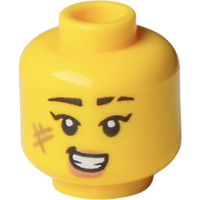LEGO Female Head with Black Eyebrows and Smile with Teeth (3626 ...