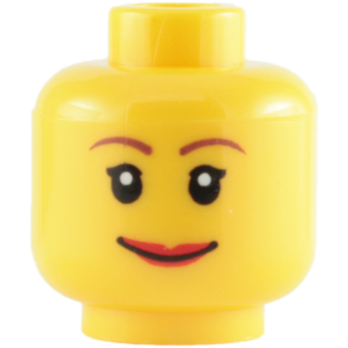 LEGO Female Head with Brown Eyebrows and Red Lips (14750 / 99197 ...