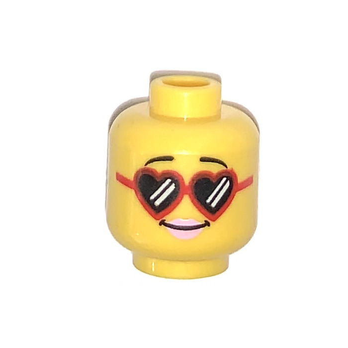 LEGO Female Head with recessed Stud, Heart Glasses and Pink Lipstick ...
