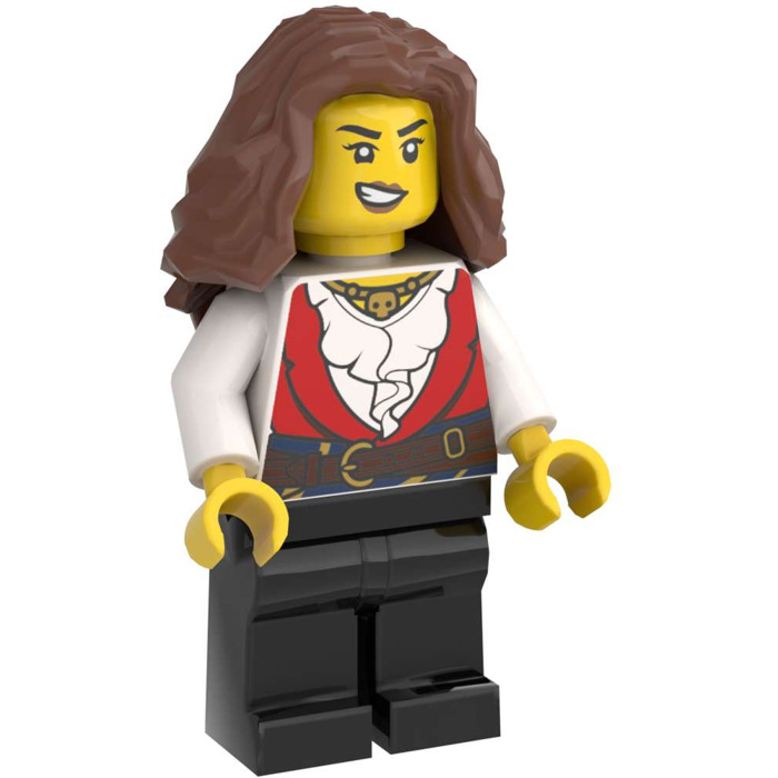 LEGO Female Pirate - Reddish Brown Wavy Hair Minifigure | Brick Owl ...