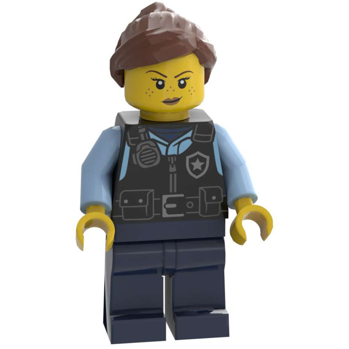 LEGO Female Police Officer with Reddish Brown Hair Minifigure | Brick ...