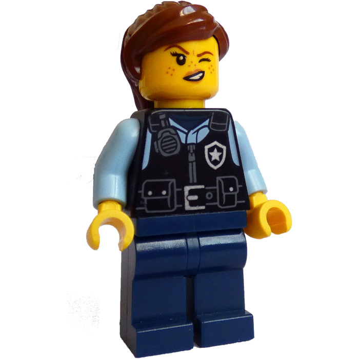 LEGO Female Police Officer with Reddish Brown Hair Minifigure | Brick ...