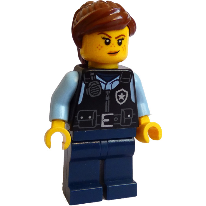 LEGO Female Police Officer with Reddish Brown Hair Minifigure | Brick ...