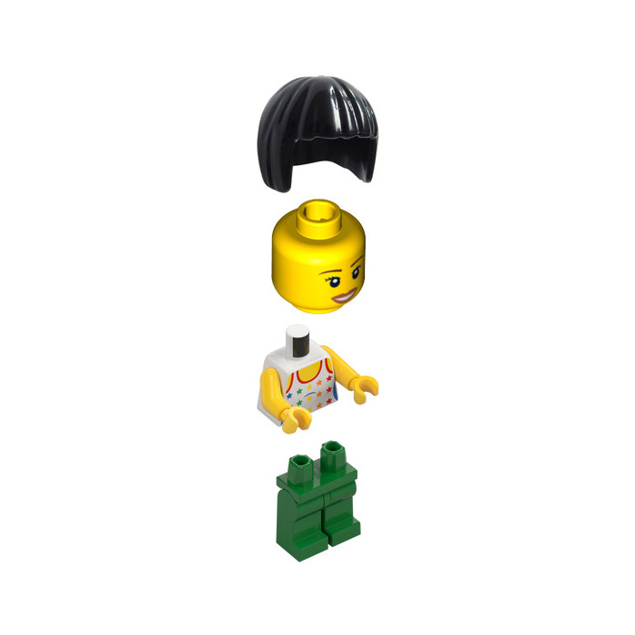 LEGO Female, Shirt with Rainbow Stars, Bobcut Hair Minifigure | Brick Owl