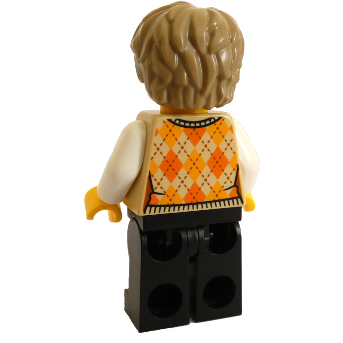 LEGO Female Visitor - Dark Tan Hair and Argyle Sweater Minifigure ...
