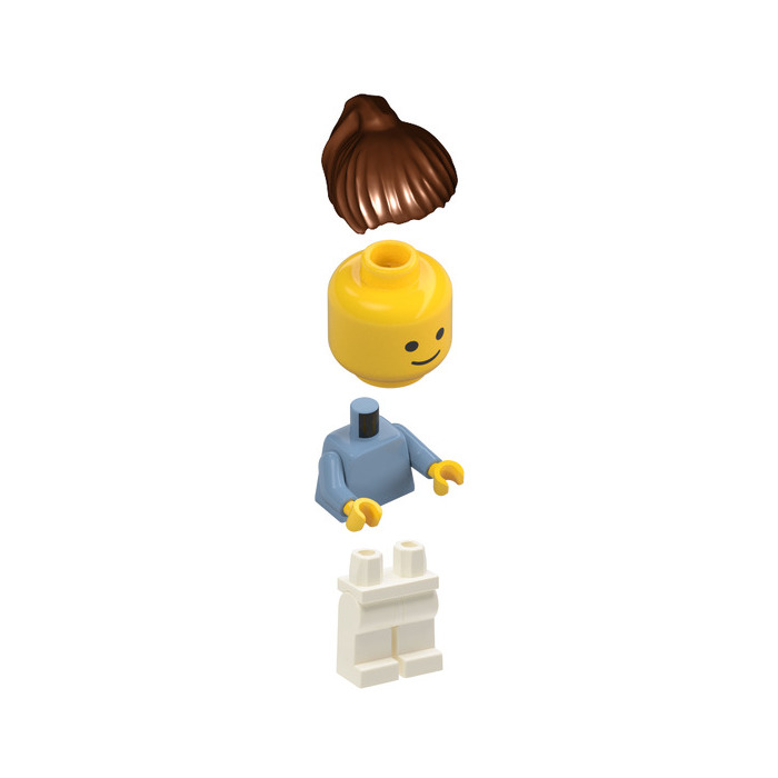LEGO Female with Plain Sand Blue Torso Minifigure | Brick Owl - LEGO ...