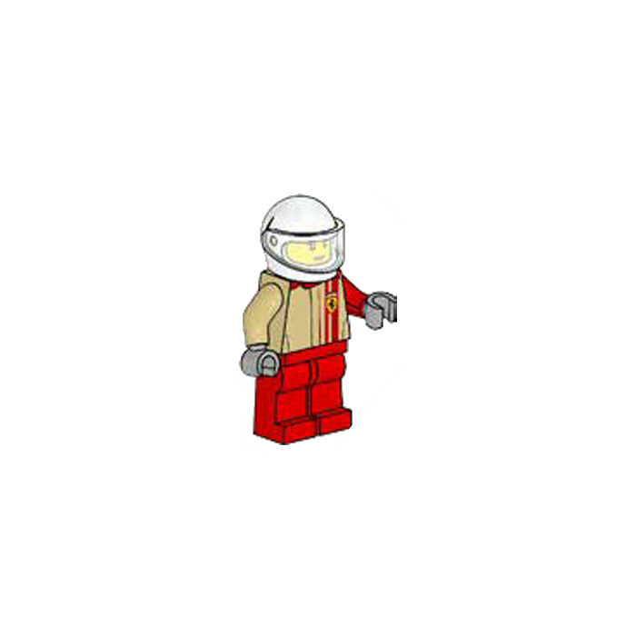 LEGO Ferrari Racing Driver with Tan Suit and White Helmet Minifigure ...