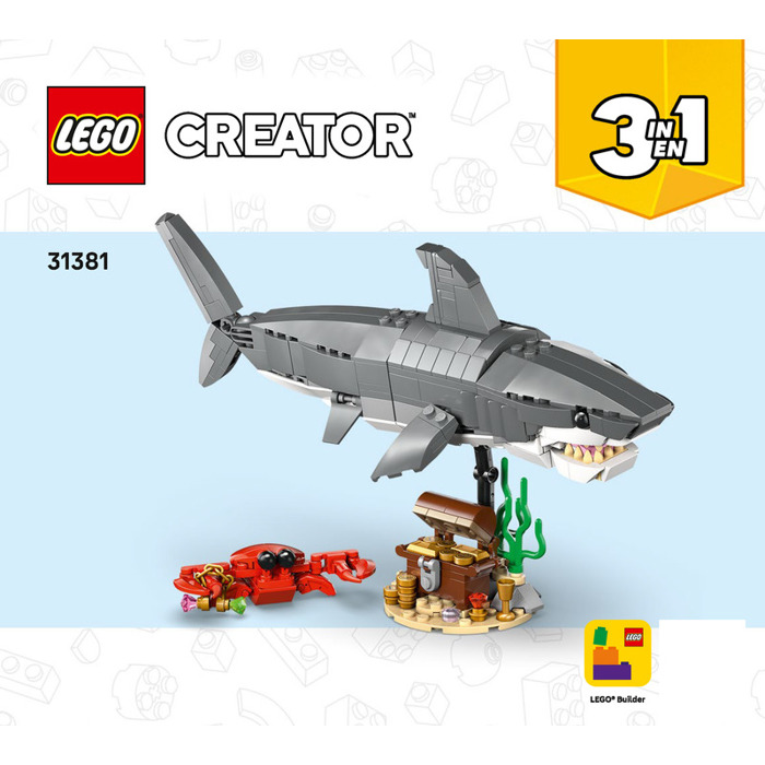 LEGO Fierce Shark with a Treasure Chest Set 31381 Instructions | Brick ...