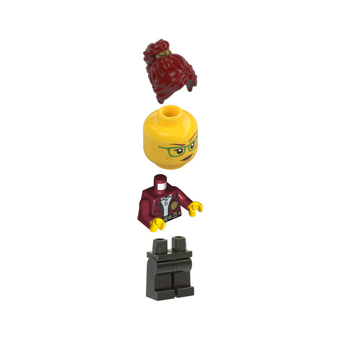 LEGO Fire Chief Freya McCloud with Dark Red Jacket and Hair Minifigure ...