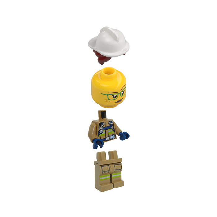 LEGO Fire Chief Freya McCloud with Dark Tan Firefighter Suit Minifigure ...