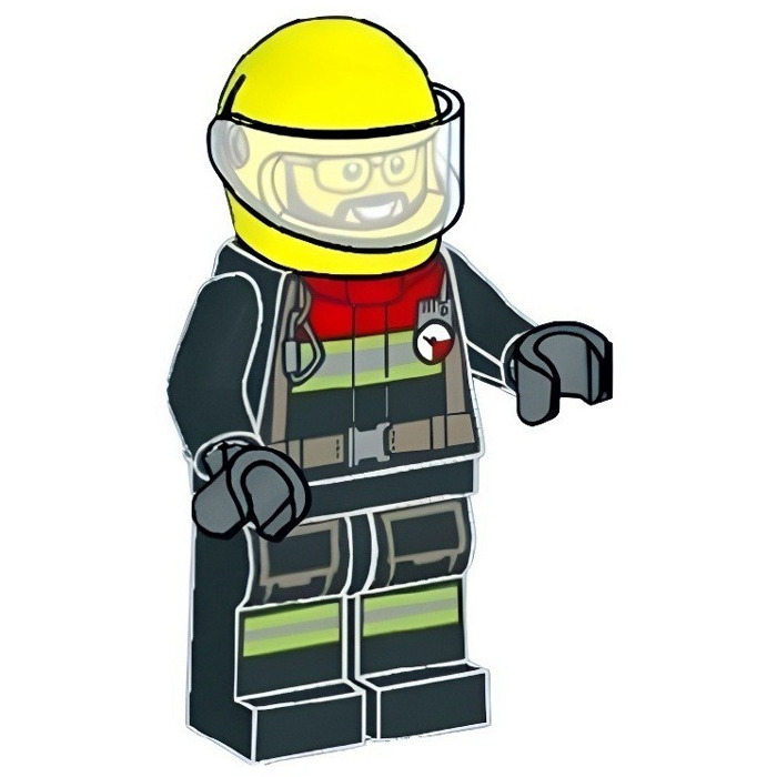 LEGO Firefighter, Glasses & Beard Minifigure | Brick Owl