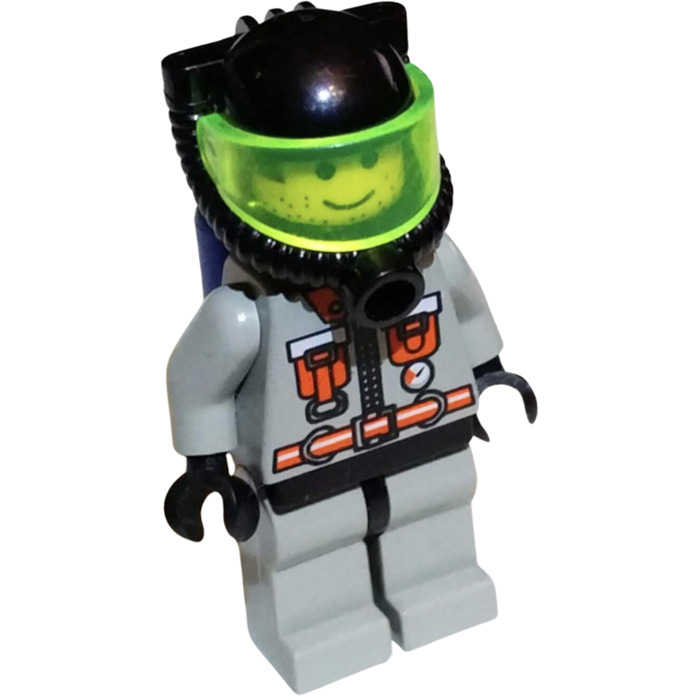 LEGO Firefighter with Black Breathing Helmet and Blue Air Tanks ...