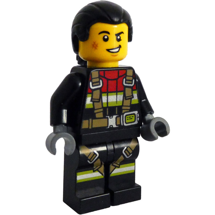 LEGO Firefighter with Black Hair Minifigure | Brick Owl - LEGO Marketplace