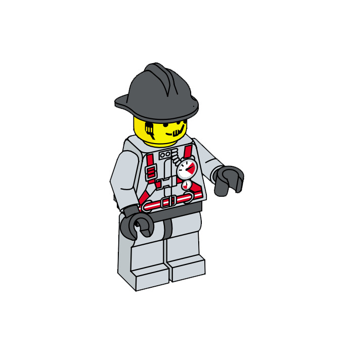 LEGO Firefighter with Black Helmet and Headset Minifigure | Brick Owl ...
