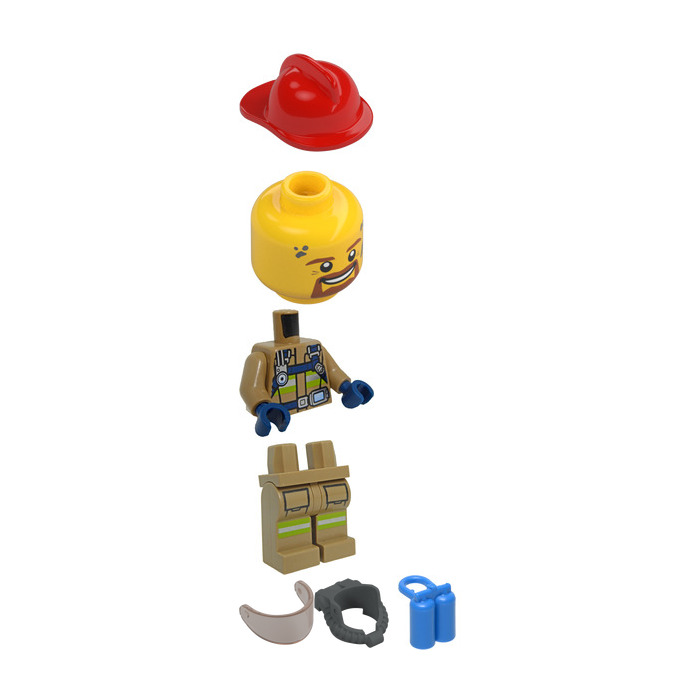 LEGO Firefighter with breathing mask and oxygen tank Minifigure | Brick Owl