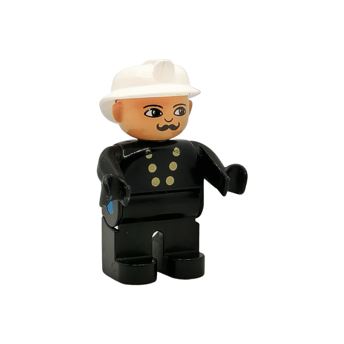 LEGO Firefighter with Buttons and White Helmet with Moustache Duplo ...