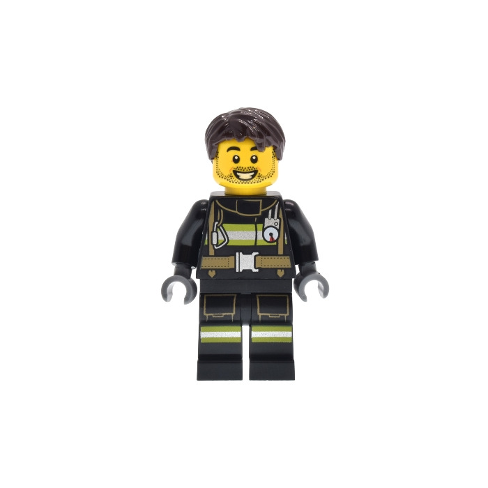 LEGO Firefighter with Dark Brown Hair Minifigure | Brick Owl