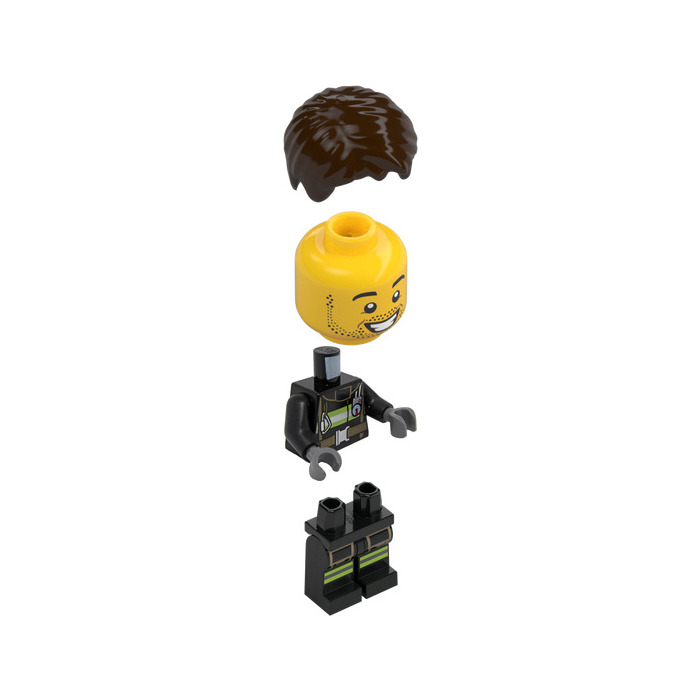 LEGO Firefighter with Dark Brown Hair Minifigure | Brick Owl