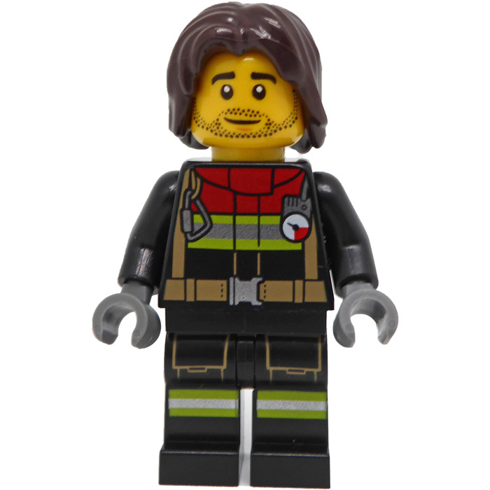 LEGO Firefighter with Dark Brown Hair Minifigure | Brick Owl - LEGO ...