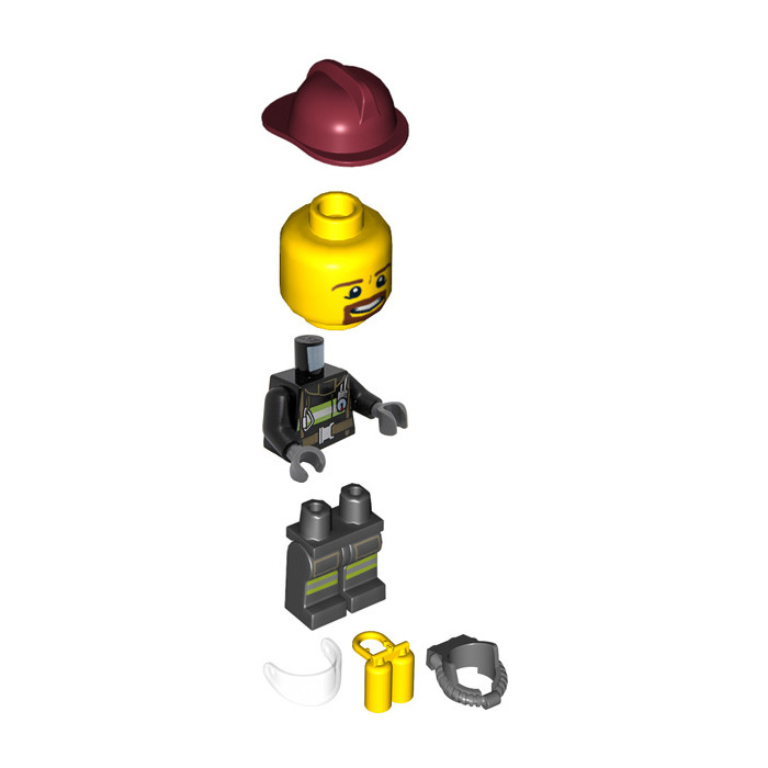 LEGO Firefighter with Goatee Beard and Airtank Minifigure | Brick Owl ...