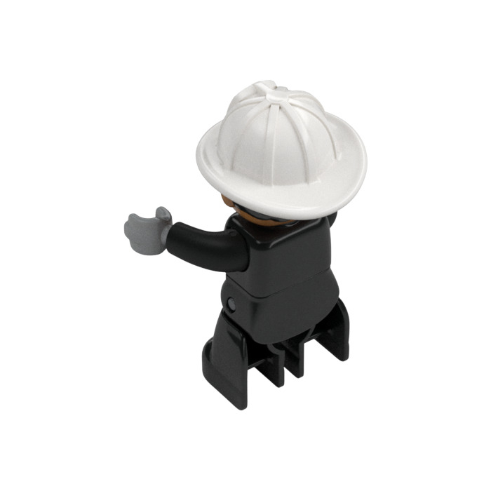 LEGO Firefighter with Helmet with Badge and Brown Eyes Duplo Figure ...