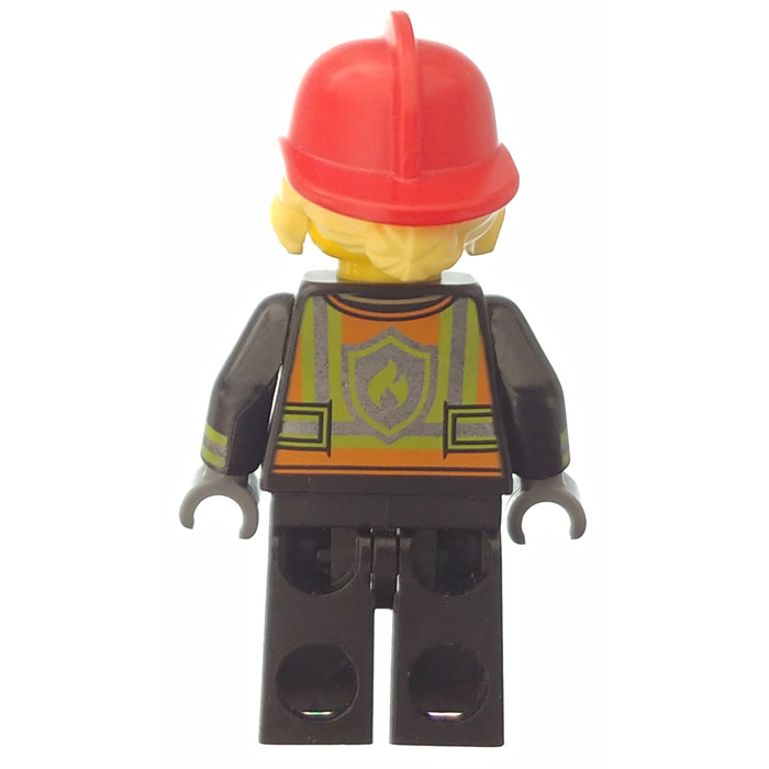 LEGO Firefighter with protective helmet and blonde hair Minifigure ...