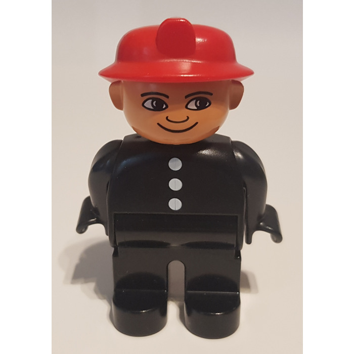 LEGO Firefighter with Red Helmet and White Buttons Duplo Figure | Brick ...
