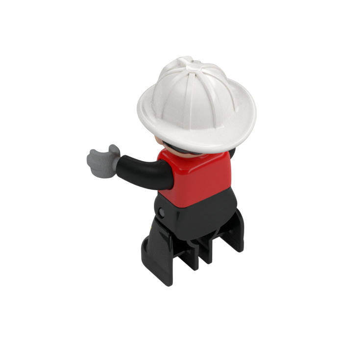 LEGO Firefighter with Red Vest and Helmet with Light Flesh Skin Duplo ...