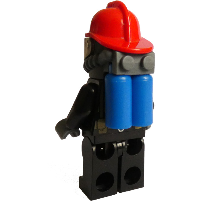LEGO Firefighter with Reflective Stripes and Red Helmet with Blue Air ...