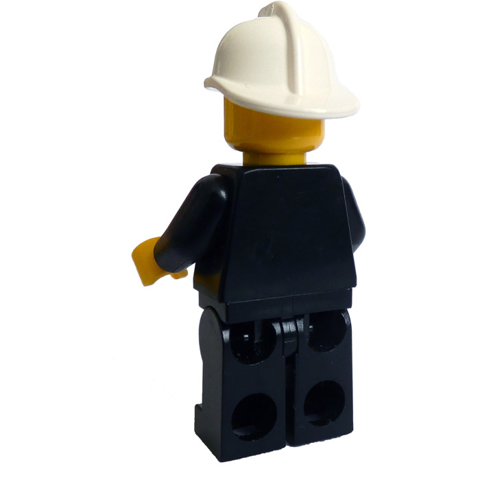 LEGO Firefighter with Reflective Stripes and White Fire Helmet (Black ...